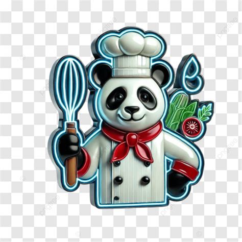 귀엽고 재미있는 판다 셰프가 발톱에 털을 쥐고 밝은 미소 모자를 쓰고 요리하는 즐거움을 완벽하게 보여주는 재미있는 장난스러운 만화 스타일 팬더 셰프 만화 팬더 팬더