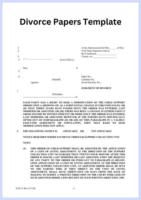 Sample Printable Divorce Documents Forms Template 2026 Divorce