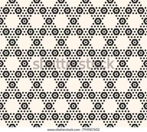 Geometric Hexagon Seamless Pattern Black White Stock Vector Royalty