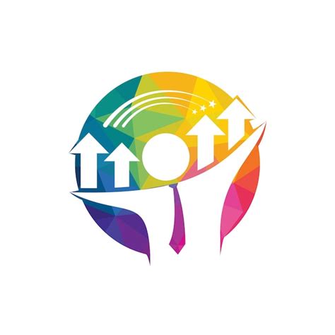 Premium Vector Businessman And Graph Vector Logo Design