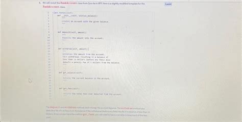 solved implement that bankaccount class as described above