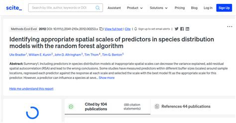 Identifying Appropriate Spatial Scales Of Predictors In Species
