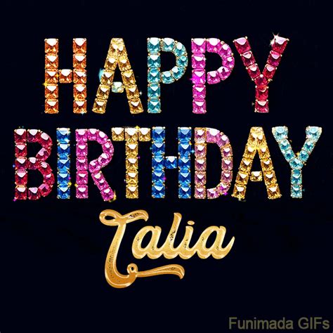 Sparkling Happy Birthday Talia  With Jewel Lettering Download On