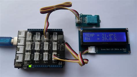 arduino with grove dht11 sensor and 1602 lcd