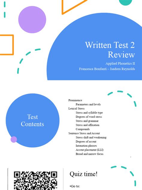 Written Test 2 Review Pdf Stress Linguistics Adjective