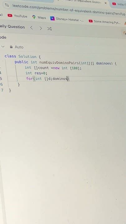 Day 145 Leetcode 1128 Number Of Equivalent Domino Pairs Java