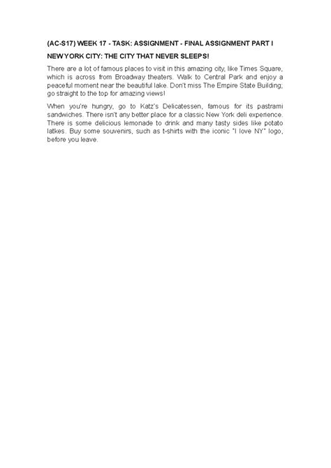 Ac S17 Week 17 Task Assignment Final Assignment Part I Ac S17
