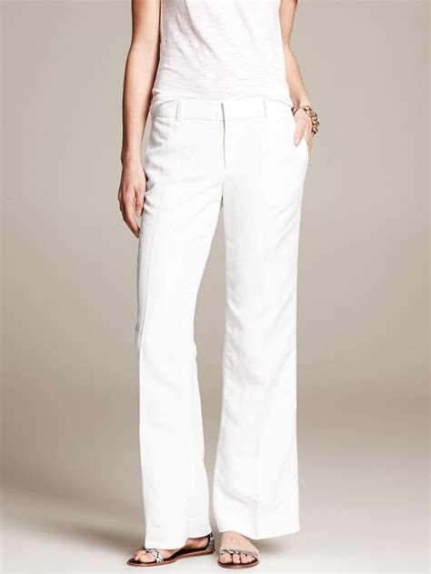 White On White Pants For Women Wide Leg Linen Pants Fashion