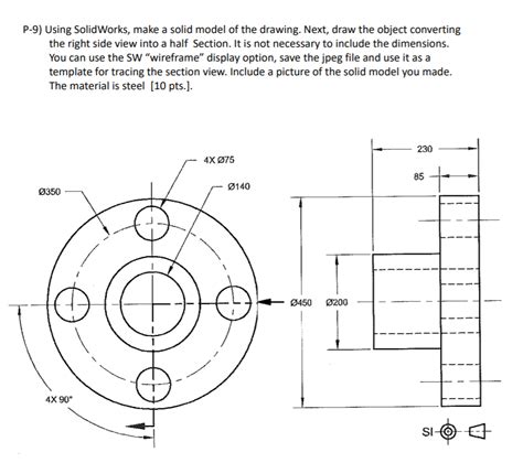 Solved P 9 Using Solidworks Make A Solid Model Of The