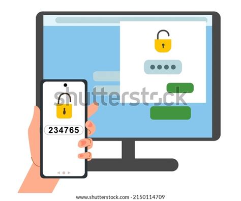 Security Concept Two Factor Authentication Lock Icons Stock Vector