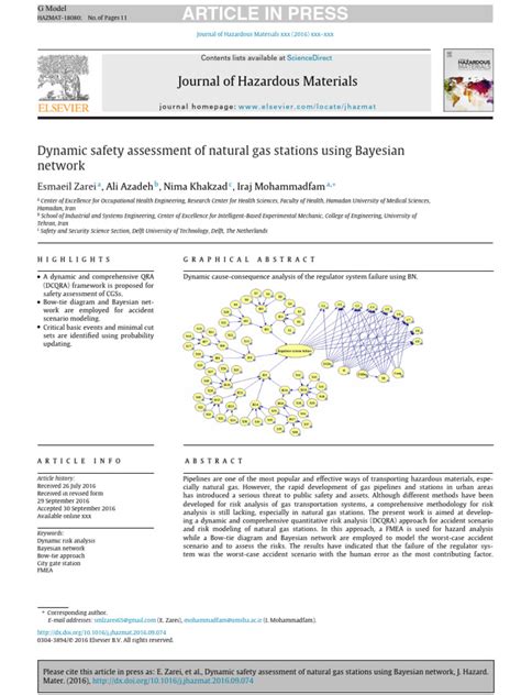 2016 Dynamic Safety Assessment Of Natural Gas Stations Using Bayesian