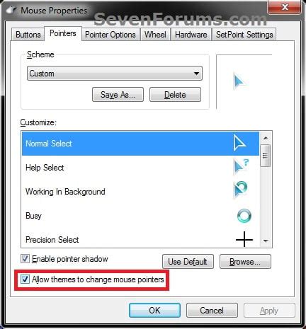 Mouse Pointers Change Tutorials