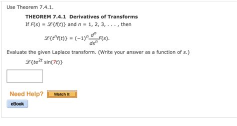 Solved Theorem 741 Derivatives Of Transforms If