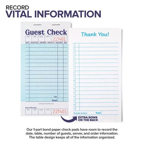 Restaurant Receipt Guest Check