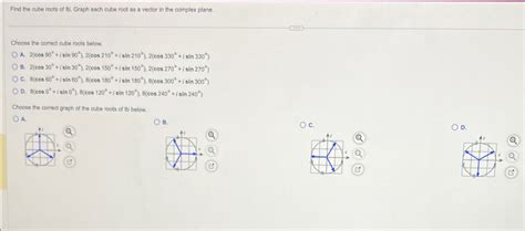 solved find the cube roots of 8i ﻿graph each cube root as a