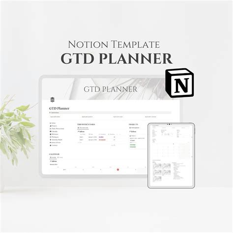 Notion Template Gtd Planner Gtd Notion Planner Gtd Dashboard Notion Second Brain Template Gtd