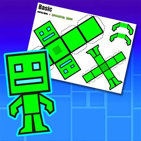Basic Geometry Dash Papelcool Plantilla Diy Papercraft En 3d Etsy