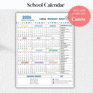 Customizable 2026 Calendar For Daycare Homeschool And Preschool