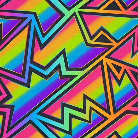 Abstract Rainbow Geometric Seamless Pattern Stock Vector Illustration Of Abstract Geometric