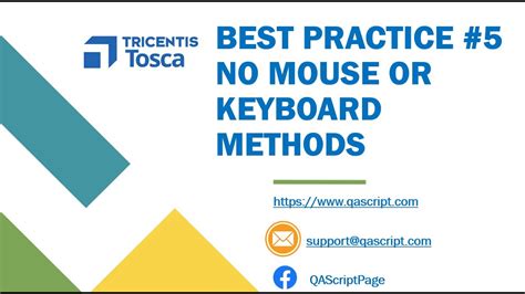 Tosca Tutorial Lesson 101 No Mouse Or Keyboard Methods In Test Step Values Best Practices