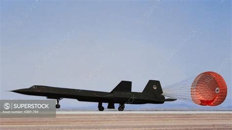 Sr 71 Landing With Drag Chute Superstock