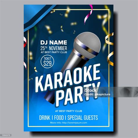 가라오케 포스터 벡터입니다 노래를 부른다 가라오케 댄스 이벤트 빈티지 스튜디오입니다 음악 기록 브로드캐스트 개체입니다 커뮤니케이션 스타일 다채로운 악기 기술 기호입니다 현