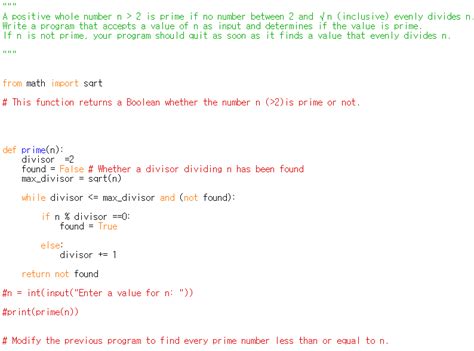 Solved Modify The Previous Program To Find Every Prime