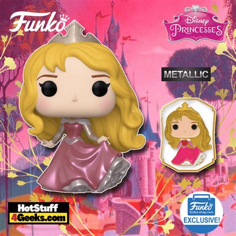 2021 New Princess Aurora With Pin Metallic Funko Pop