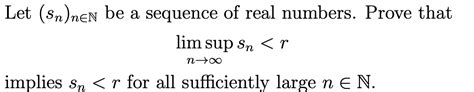 solved prove lim sup let sn n∈n be a sequence of real