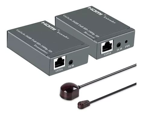 Extensor Hdmi De Até 60mt Tx Rx Via Cabo De Rede Cat6 Cat7