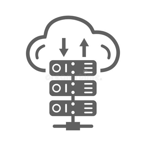 Cloud Computing Icon Gray Vector Graphics Stock Vector Illustration