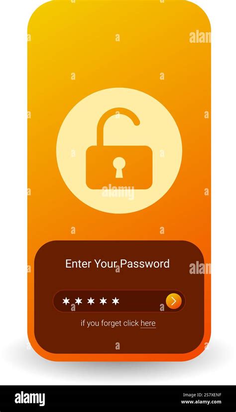 A Modern Password Entry Interface Featuring An Unlock Icon Password
