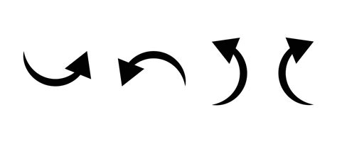 Curved Arrow Icon Set Vector Vector Art At Vecteezy