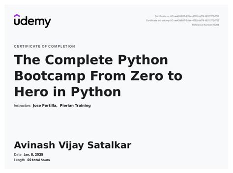 Avinash Satalkar On Linkedin Python Coding Learningjourney Udemy Continuouslearning