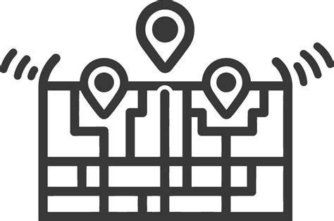 Location Pins On A Grid Map With Signal Waves 50900901 Vector Art At