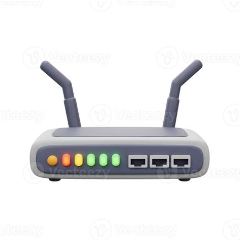 Modern Wi Fi Router Illustration With Lights Signalling Internet