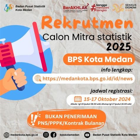 Rekrutmen Calon Mitra Statistik Bps Kota Medan Tahun 2025 Bukan