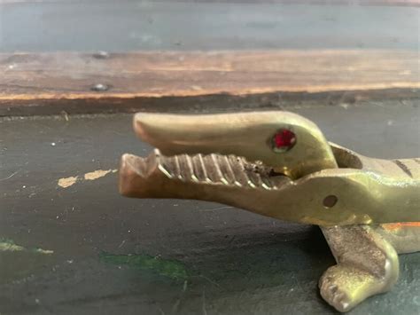 Vintage Brass Crocodile Nutcracker Etsy