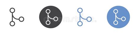 Code Merge Flat Set In Black And White Color Stock Illustration