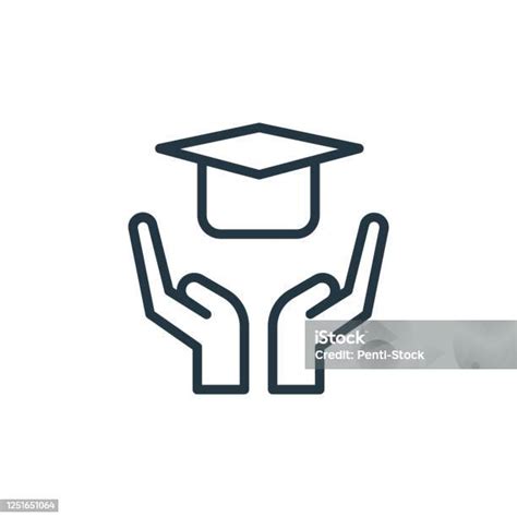 장학금 벡터 아이콘 장학금 편집 스트로크 웹 및 모바일 앱 로고 인쇄 매체에 사용하기 위한 장학금 선형 기호입니다 얇은 선 그림