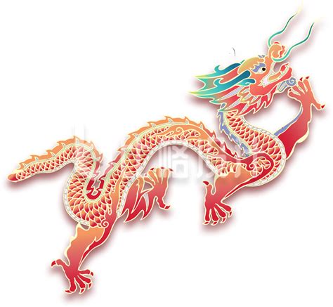 红色祥龙 笔格设计