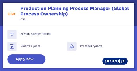 Oferta Pracy Production Planning Process Manager Global Process