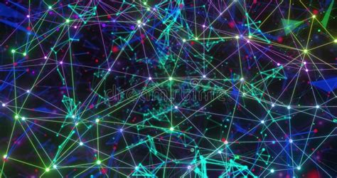image of network of connections with glowing nodes over black