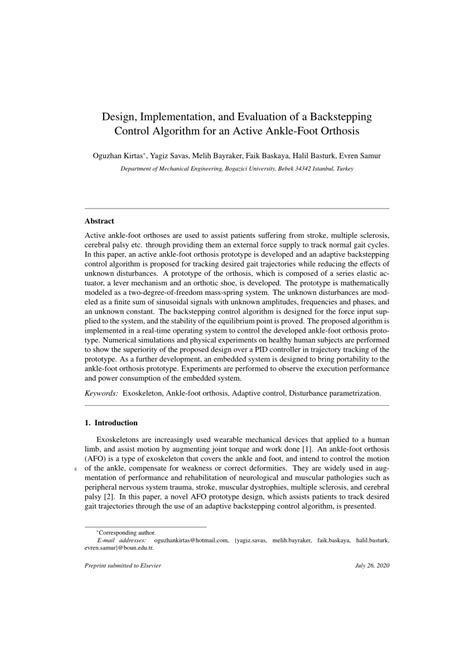 Pdf Design Implementation And Evaluation Of A Backstepping Control