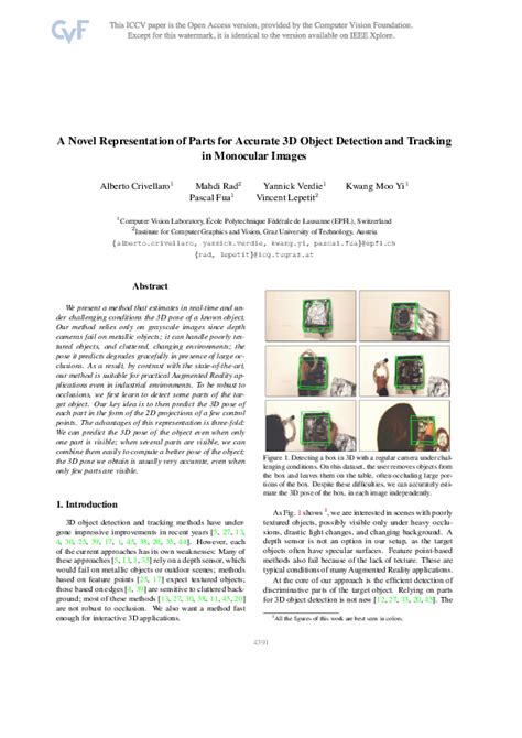 Pdf A Novel Representation Of Parts For Accurate 3d Object Detection And Tracking In Monocular