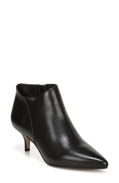 Sam Edelman Womens Kadison Kitten Heel Ankle Booties In Black Leather