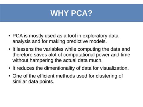 introduction to principle component analysis odp technology and computing