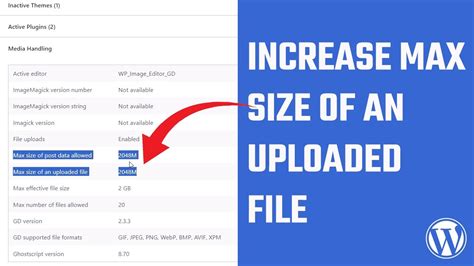 How To Increase Maximum Upload File Size In Wordpress Youtube