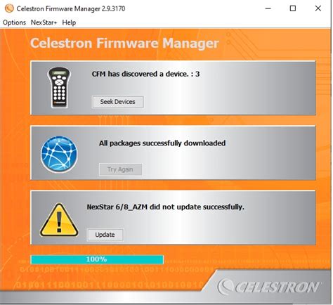 Nexstar 6SE Update Failed Celestron Computerized Telescopes Cloudy Nights