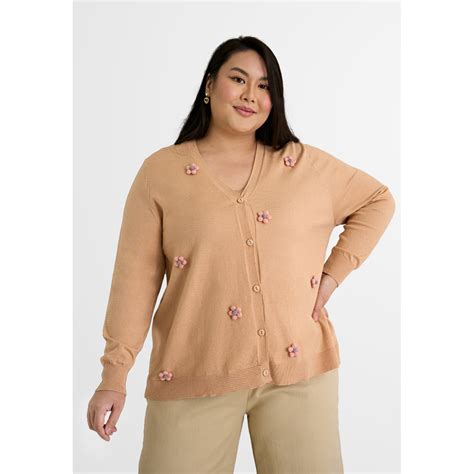 Sophia 3d Patch Flower Cardigan Shopee Malaysia